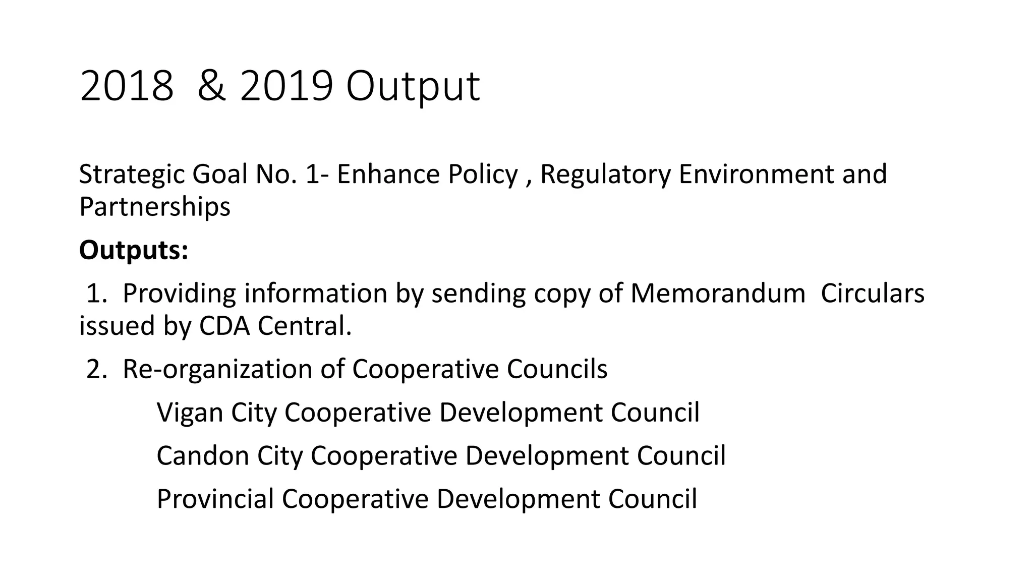Philippine Cooperative Development Plan Output | PPT