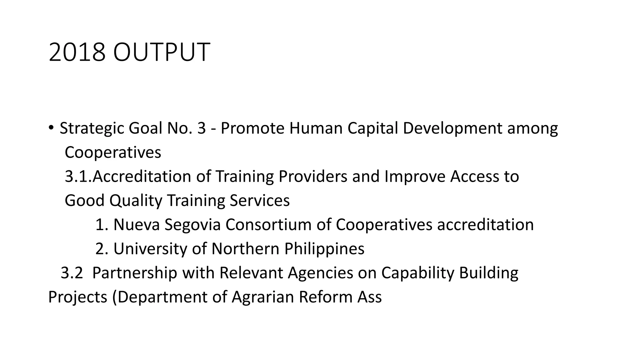 Philippine Cooperative Development Plan Output | PPT