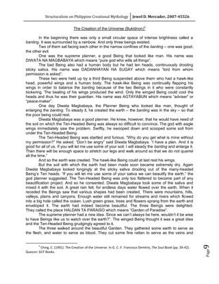 Philippine creational mythology, structural anthropology 1 | PDF