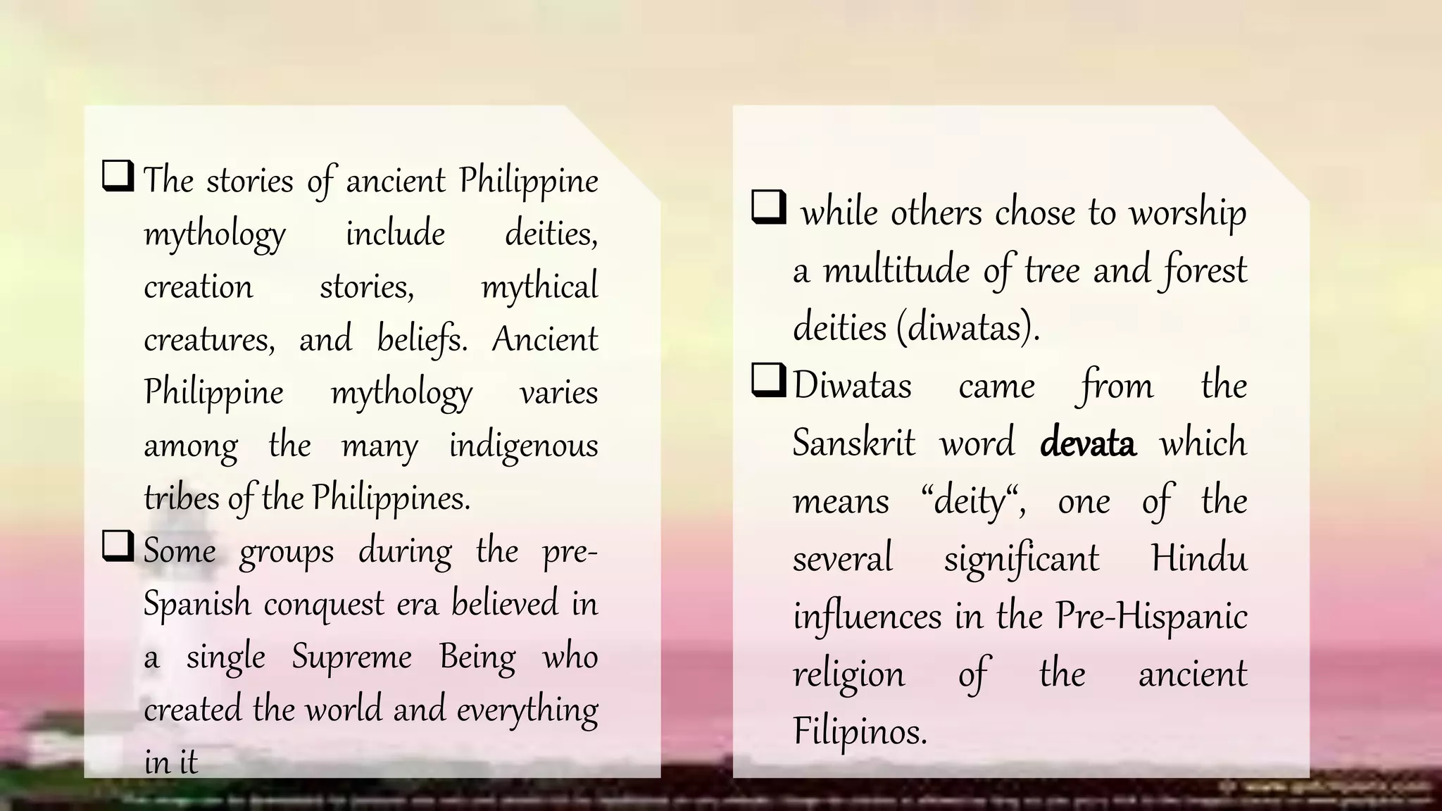 Philippine Deities (Philippine Mythology) | PPTX