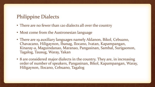 Philippine Dialects | PPTX