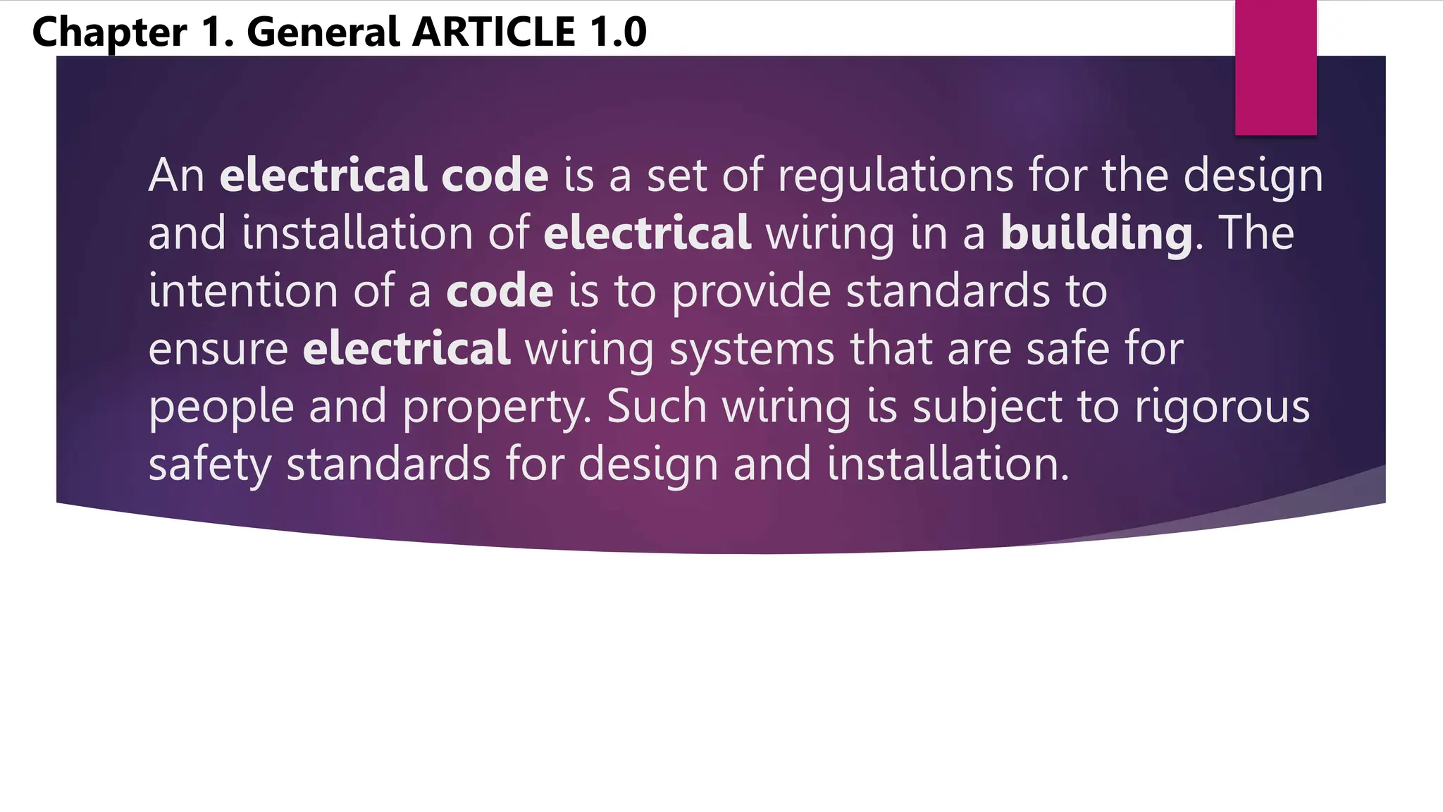 a presenattion of PHILIPPINE ELECTRICAL CODE.pptx