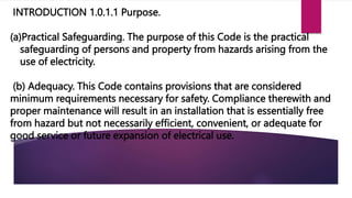 a presenattion of PHILIPPINE ELECTRICAL CODE.pptx