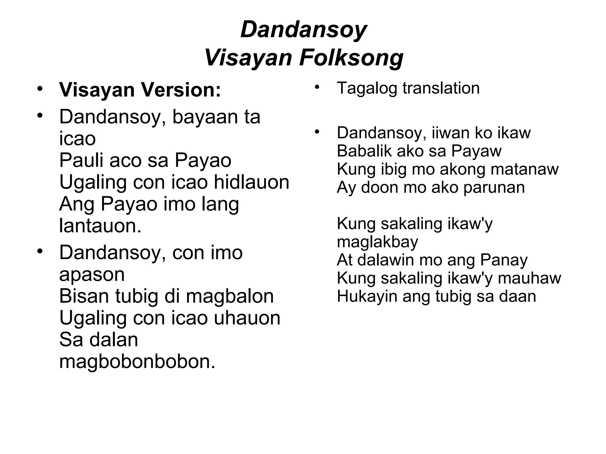 Philippine folk songs | PPT