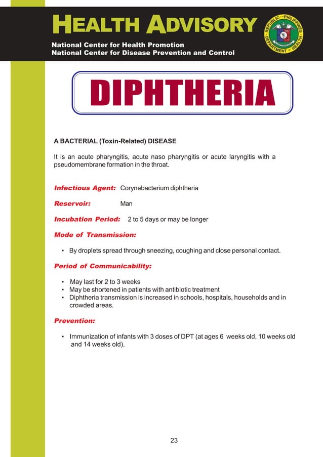 Philippine health advisories- DOH | PDF