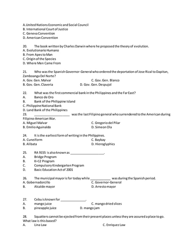 LET Reviewer - Philippine History - Part II | DOCX