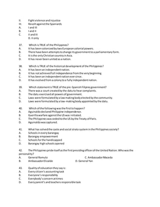 LET Reviewer - Philippine History - Part II | DOCX