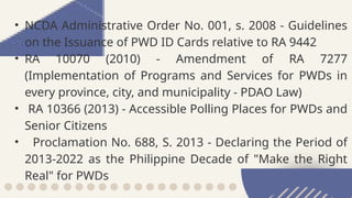 PHILIPPINE LAW FOR PWDS.pptx............. | PPTX
