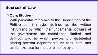 Philippine Legal System: Nature and Sources | PDF