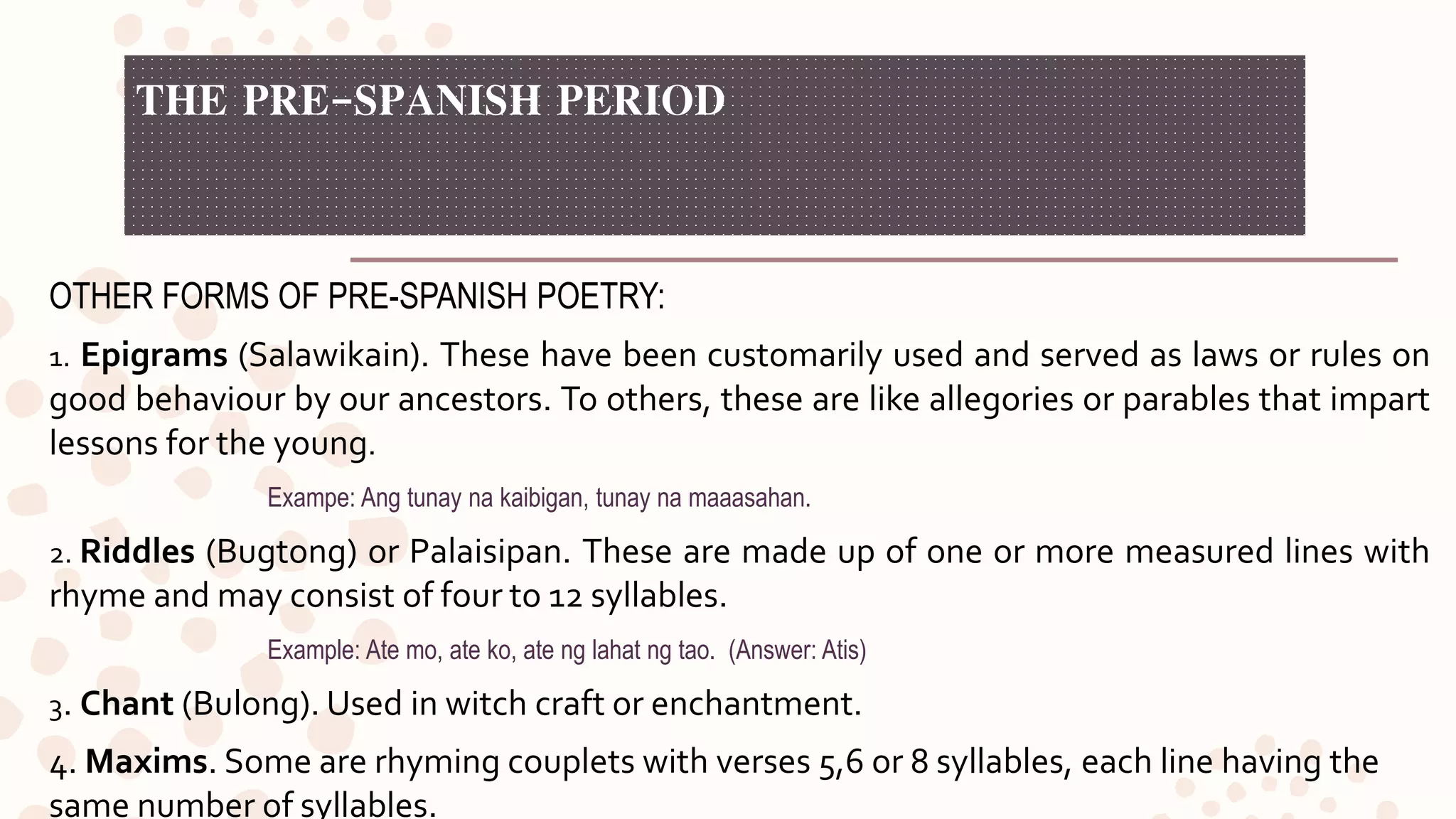 PHILIPPINE LITERARY WORKS BEFORE AND DURING SPANISH COLONIZATION | PPTX