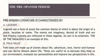 PHILIPPINE LITERARY WORKS BEFORE AND DURING SPANISH COLONIZATION | PPTX