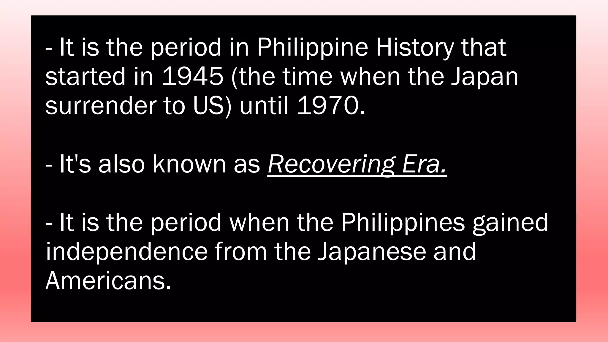 Philippine Literature during Japanese, Postwar and Contemporary Period ...