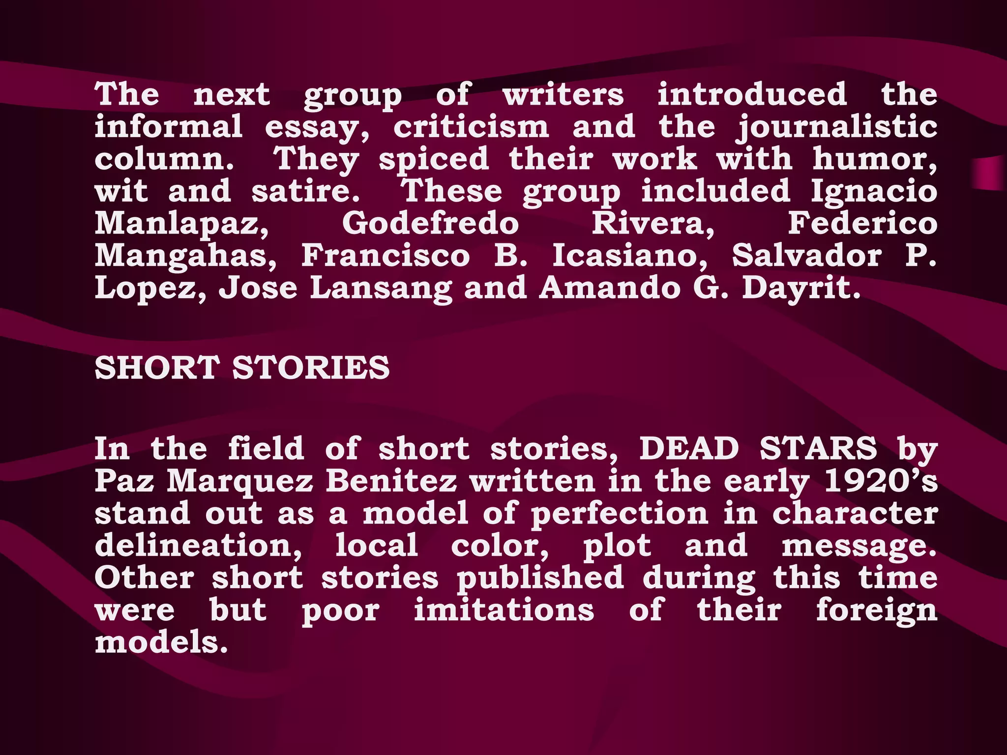 Philippineliteratureinenglish 130228215111-phpapp01 | PPTX