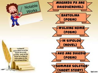 Philippine literature (under the republic) FINAL | PPTX