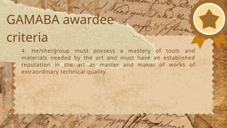 Philippine national artist. GAMABA ARTIST | PPTX