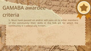 Philippine national artist. GAMABA ARTIST | PPTX