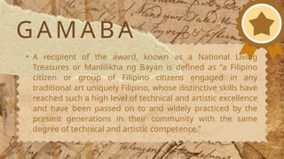 Philippine national artist. GAMABA ARTIST | PPTX