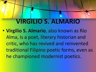 Philippine National Artists for Literature | PPTX | Books and Literature