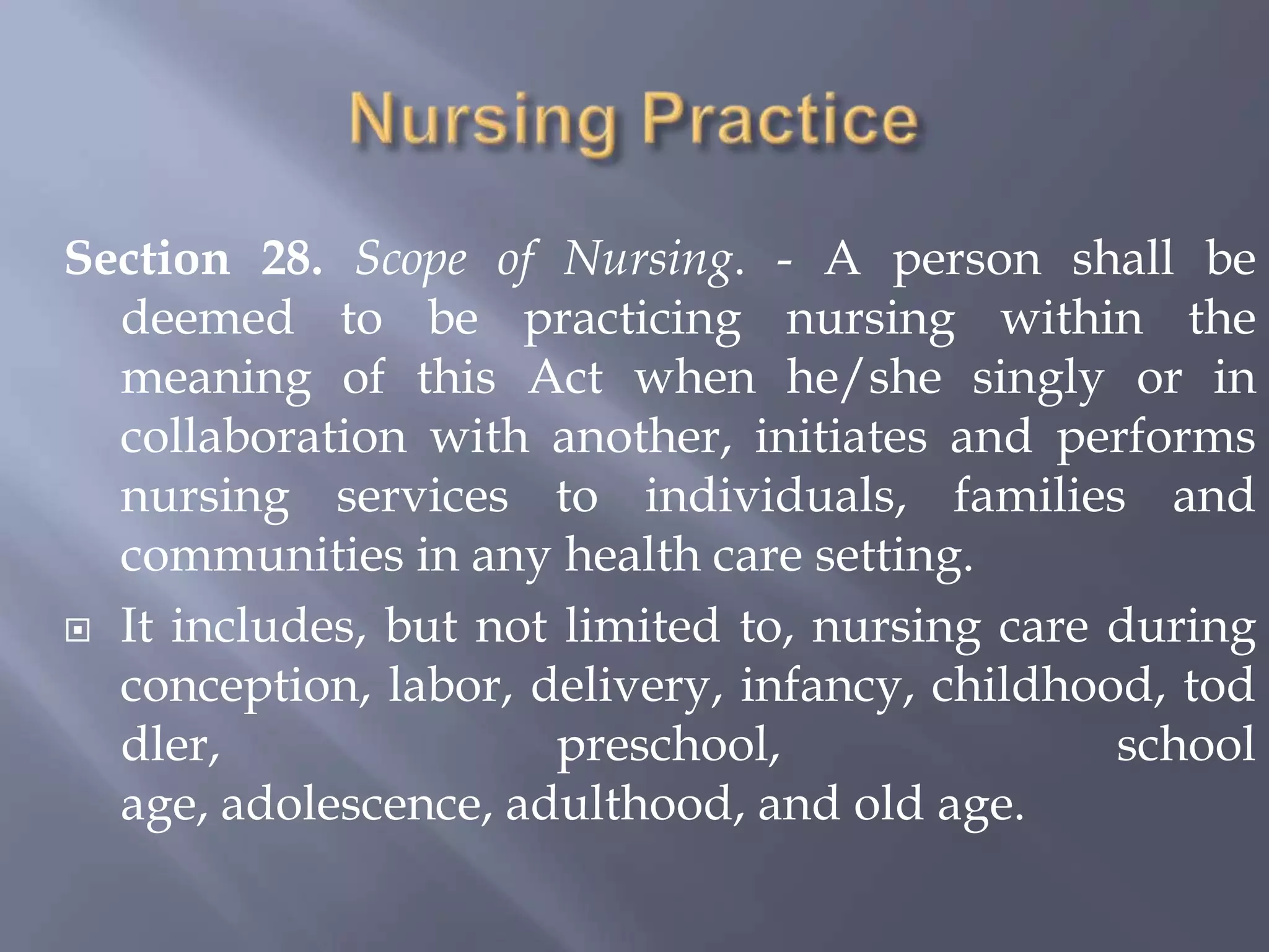Philippine Nursing Act of 2002 | PPTX