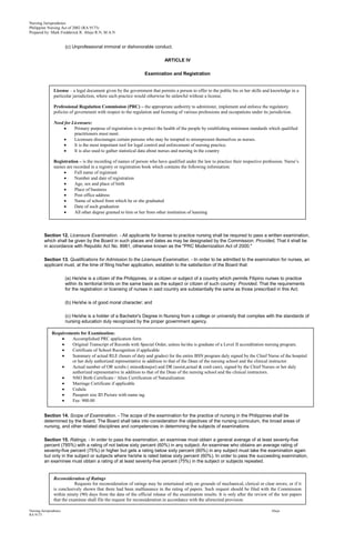 Philippine Nursing Act of 2002 ( R.A 9173) | PDF