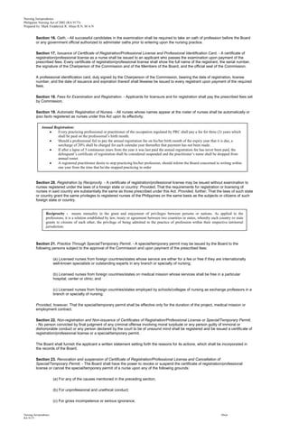 Philippine Nursing Act of 2002 ( R.A 9173) | PDF
