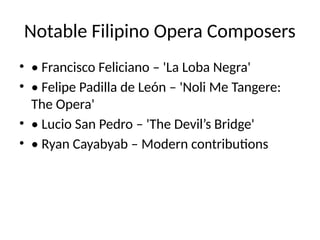 Philippine Opera_PPT Quarter 4 Grade 10 Music | PPT