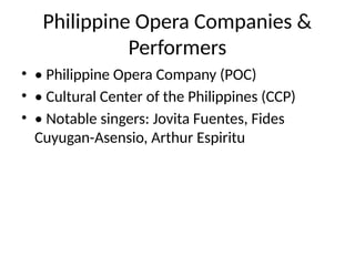 Philippine Opera_PPT Quarter 4 Grade 10 Music | PPT