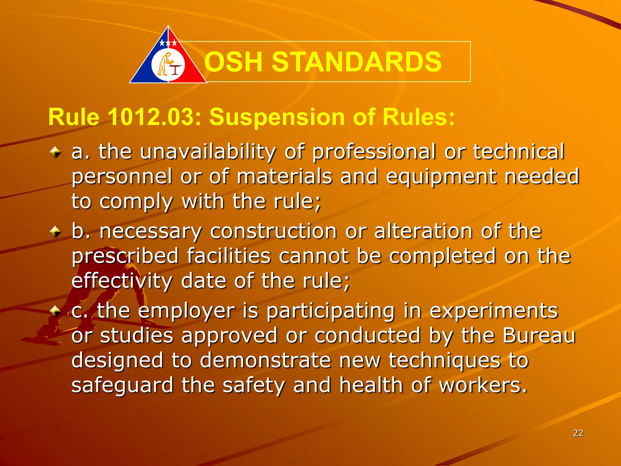 Philippine OSH Standards, rev 2012.ppt | Indoor Environmental Quality ...