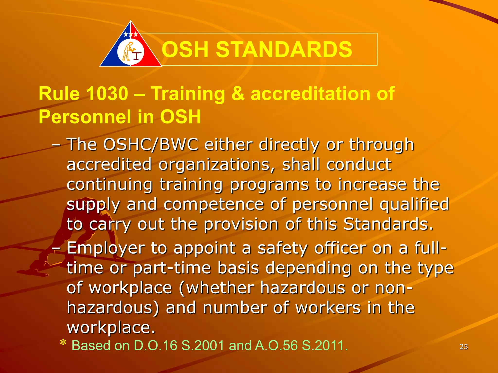 Philippine OSH Standards, rev 2012.ppt | Indoor Environmental Quality | Home & Garden