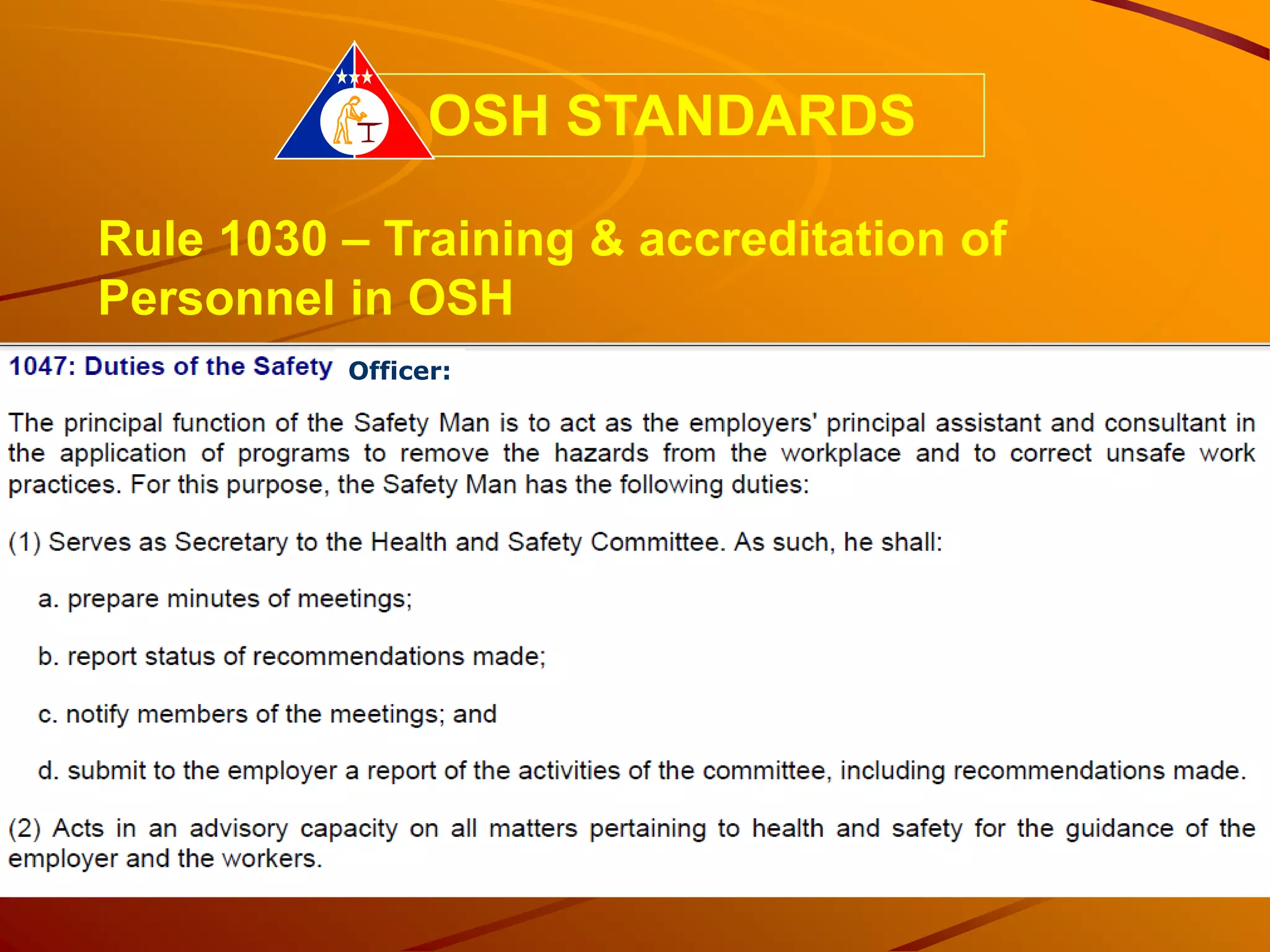 Philippine OSH Standards, rev 2012.ppt | Indoor Environmental Quality ...