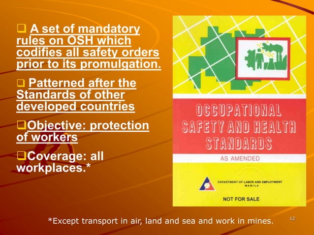 Philippine OSH Standards, rev 2012.ppt | Indoor Environmental Quality ...