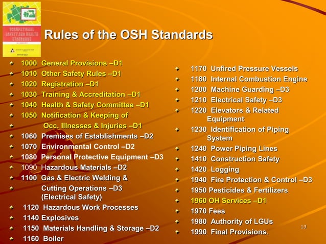 Philippine OSH Standards, rev 2012.ppt | Indoor Environmental Quality ...