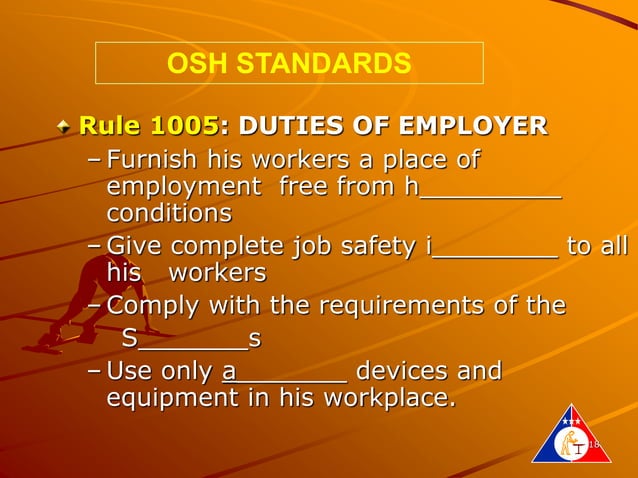 Philippine OSH Standards, rev 2012.ppt | Indoor Environmental Quality ...