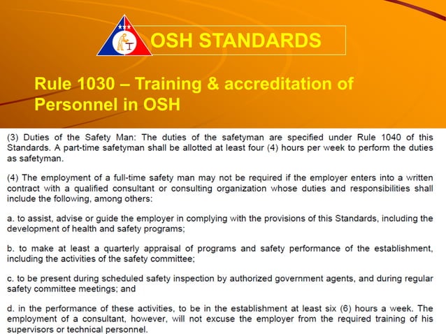 Philippine OSH Standards, rev 2012.ppt | Indoor Environmental Quality ...
