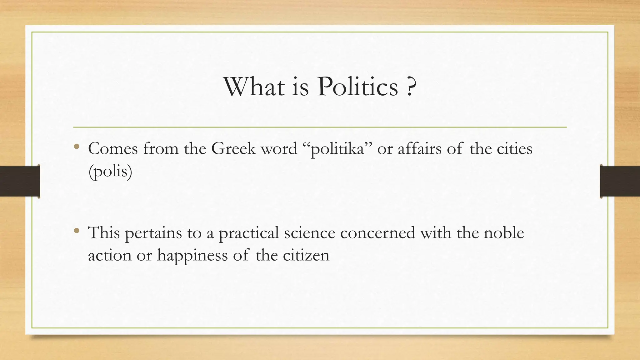 what is politics? for HUMSS 12 senior high | PPTX