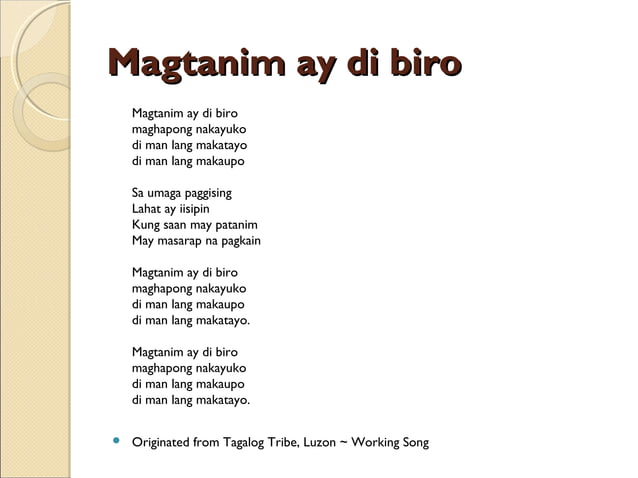 Philippine pre – colonial folk songs