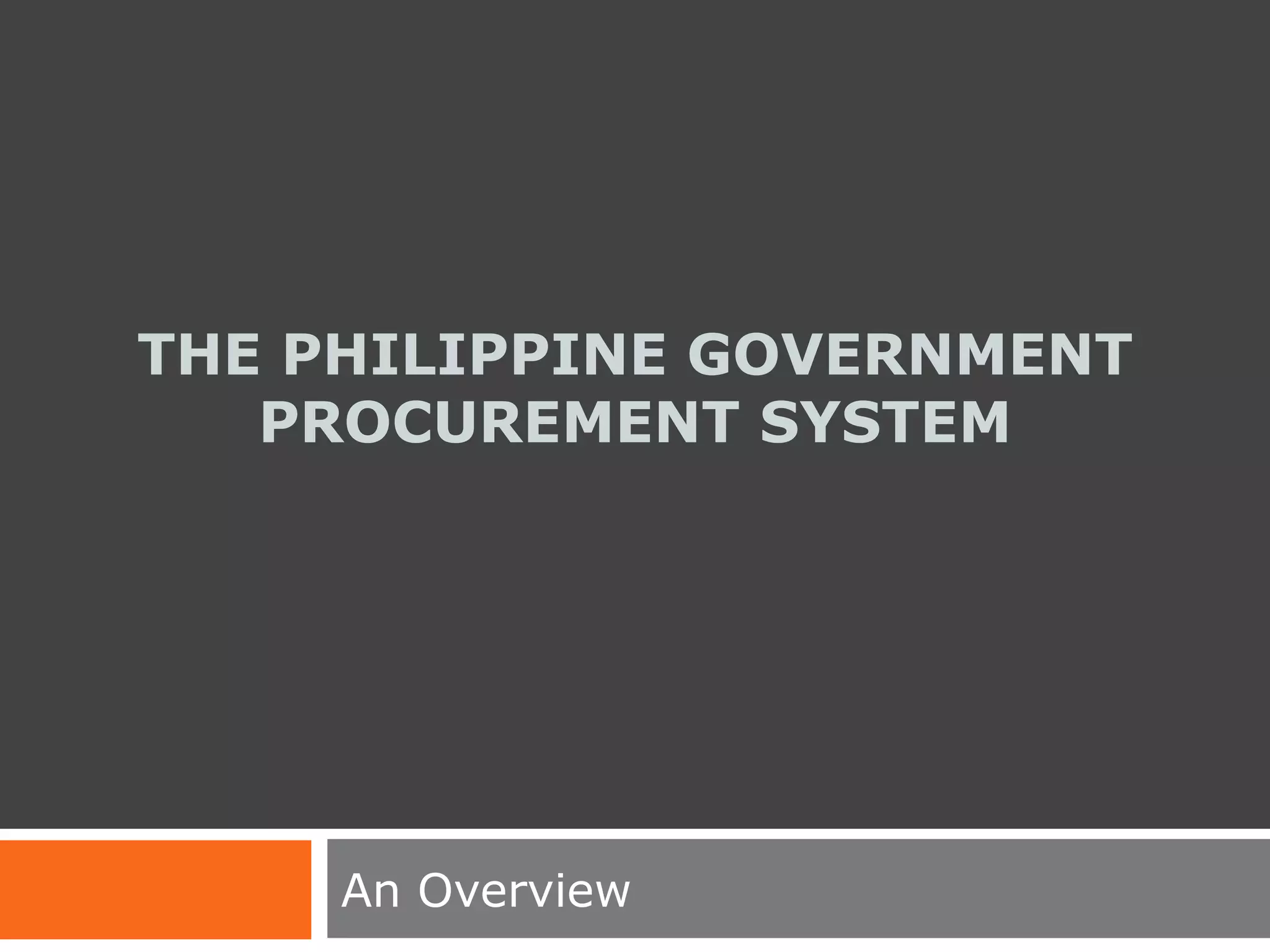 Philippine procurement system | PPT