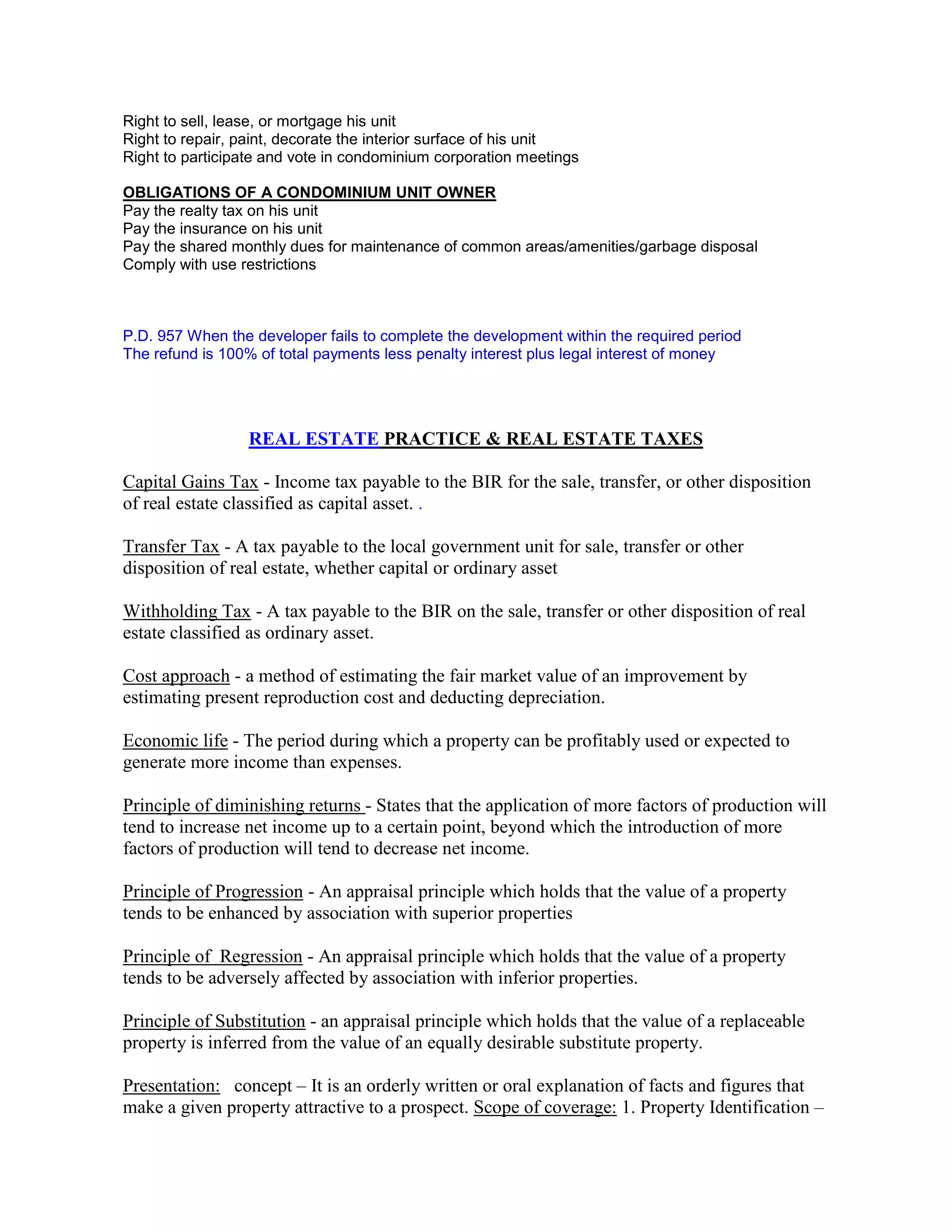 Philippine real estate laws | DOCX