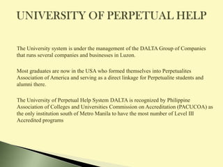 Philippines university of perpetual help system | PDF