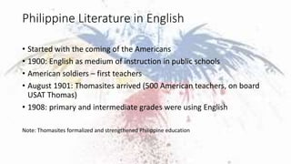 Philippines and Philippine Literature in English | PPTX