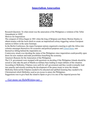 Philippines Annexation | PDF