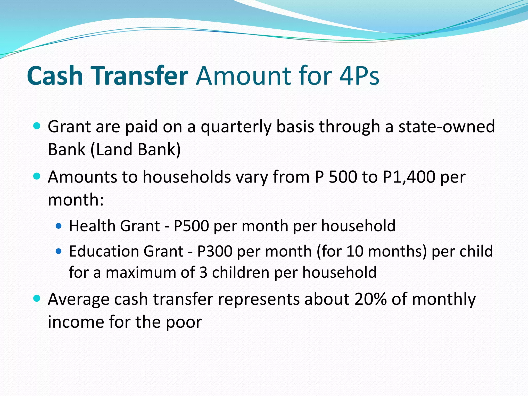 Pantawid Pamiliyang Pilipino Program - Conditional Cash Transfer (The ...