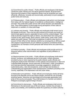 Philippines code of conduct and ethical standards for public officials ...