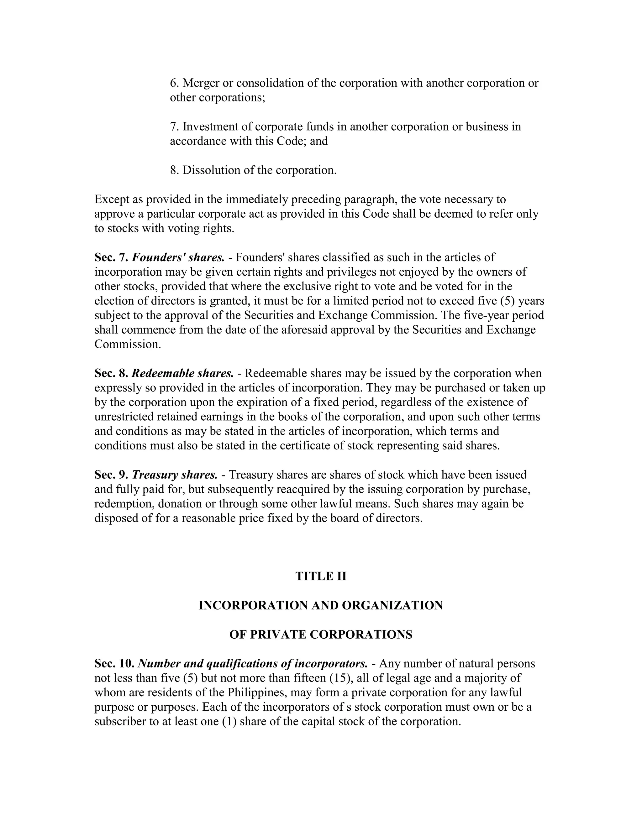 Philippines corporation code | PDF