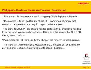 Philippines Customs Clearance - US Government | PDF