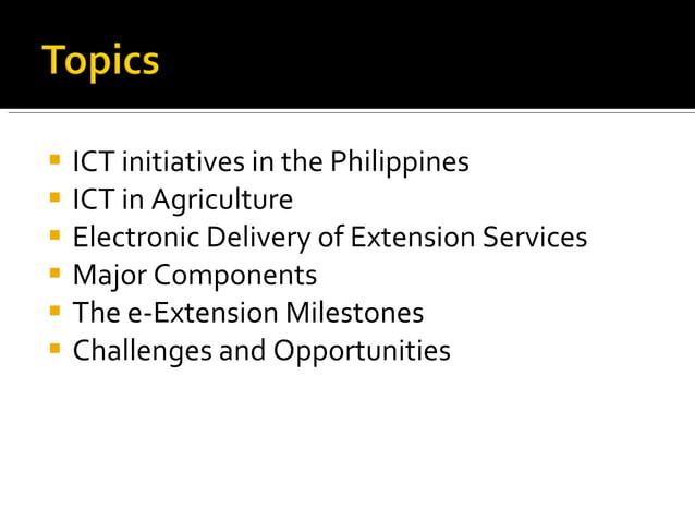 ICT Initiatives of the Philippines for Sustained Agricultural ...