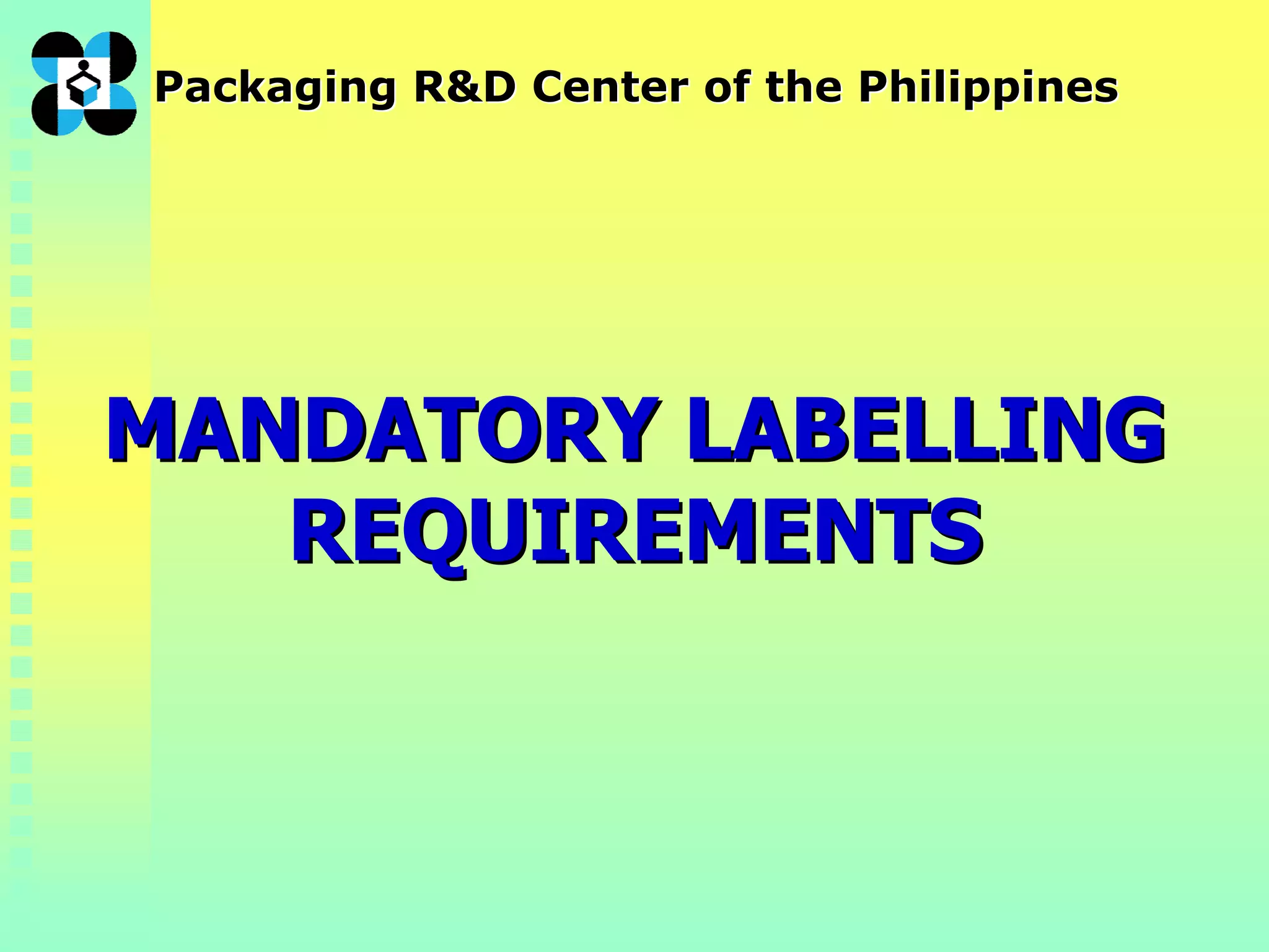 Philippines labeling requirements | PDF