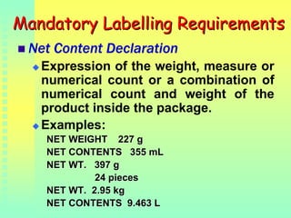 Philippines labeling requirements | PDF