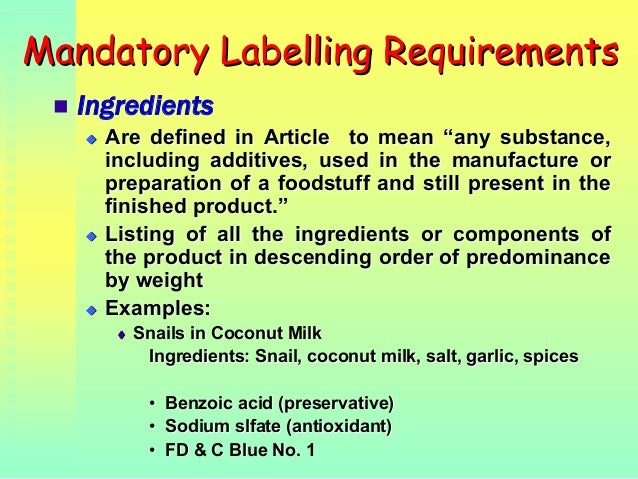 Philippines labeling requirements