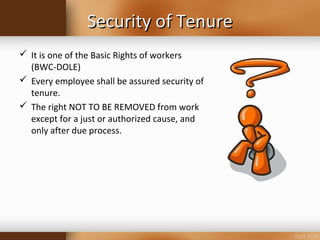 Security of Tenure and Kinds of Employment | PPT
